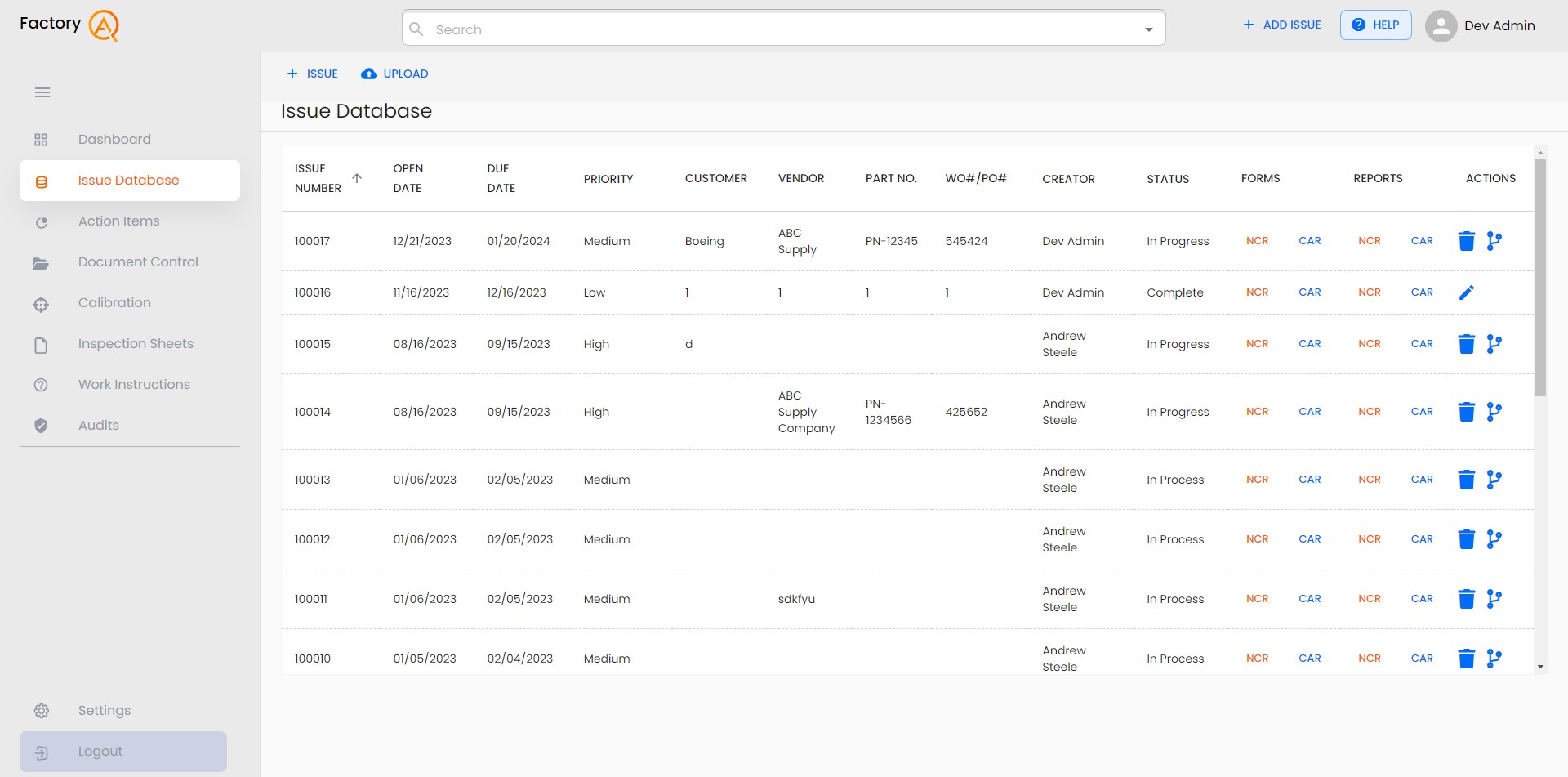 Non-Conformance Management - FactoryQA